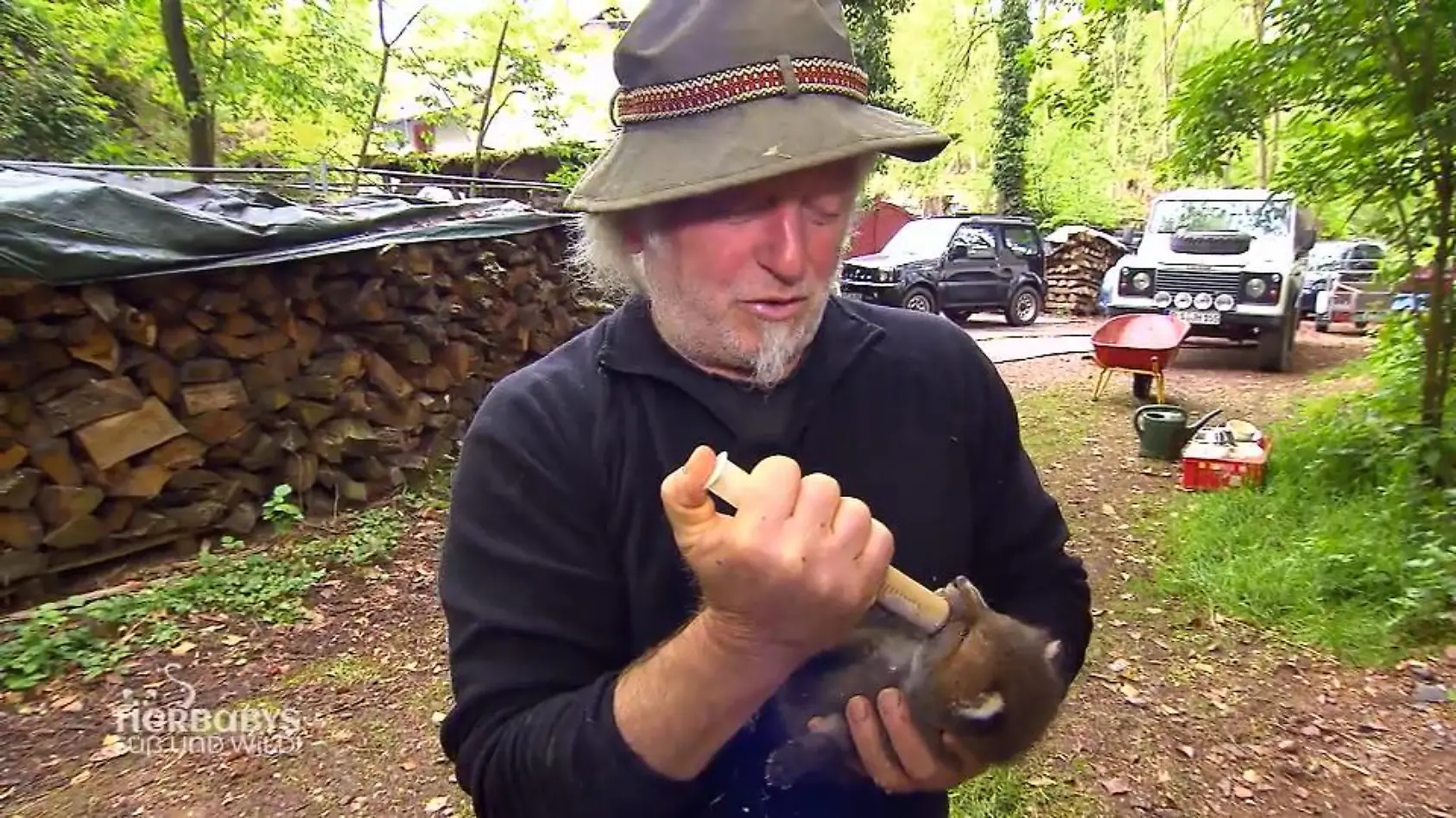 Ernährung aus der Spritze: Hartmann Jenal kümmert sich um kleine Füchse