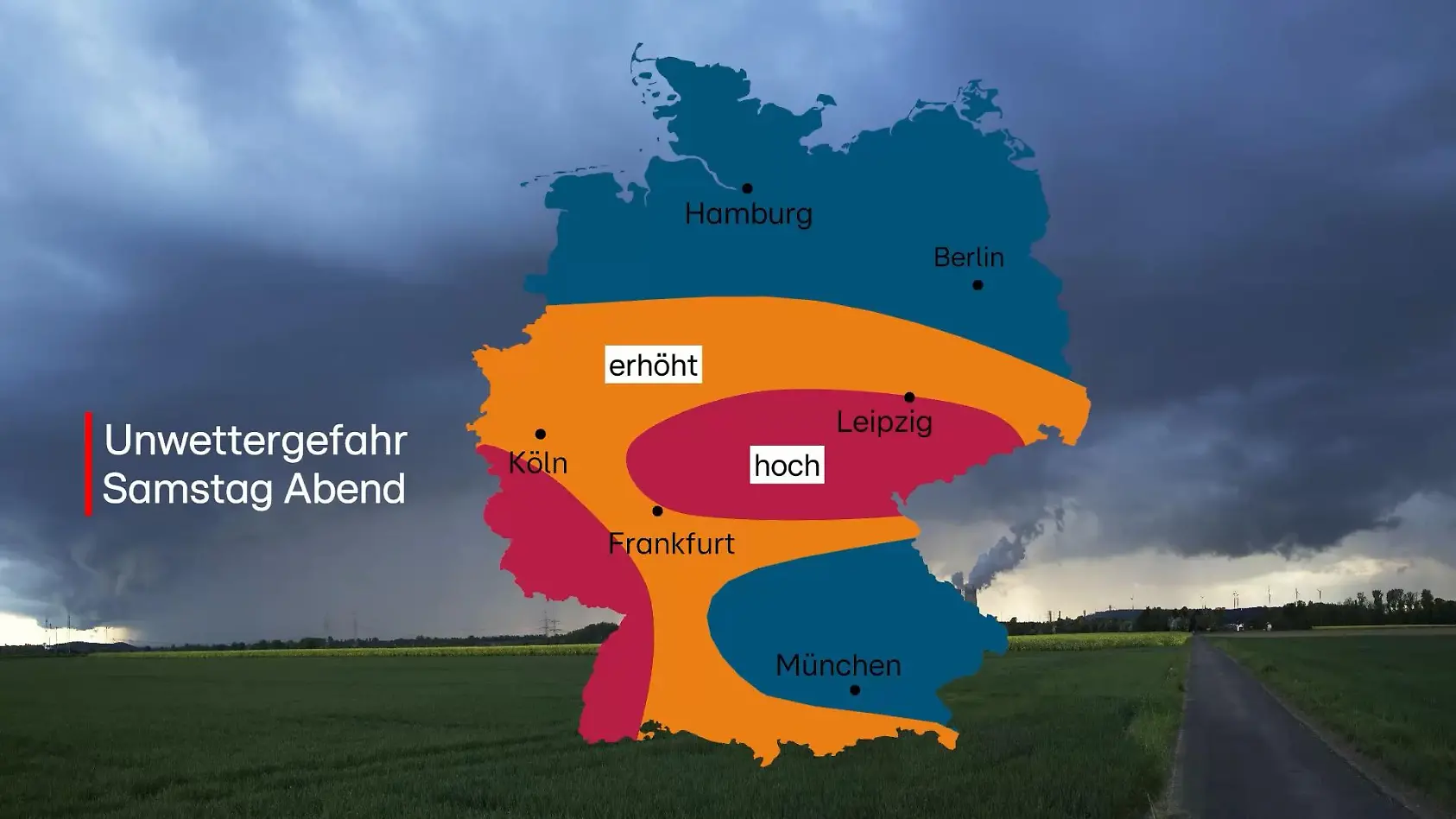 Unwetter mit Lebensgefahr: Gewitter, Starkregen, Hagel, Sturm und Orkan - Tornado-Risiko erhöht