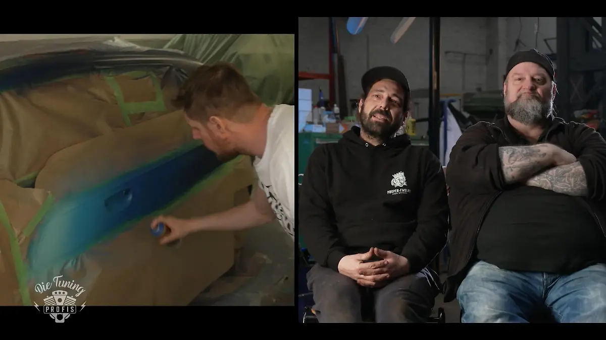 Nicht einfach: Lucas' Auto bekommt ein aufwändiges Design