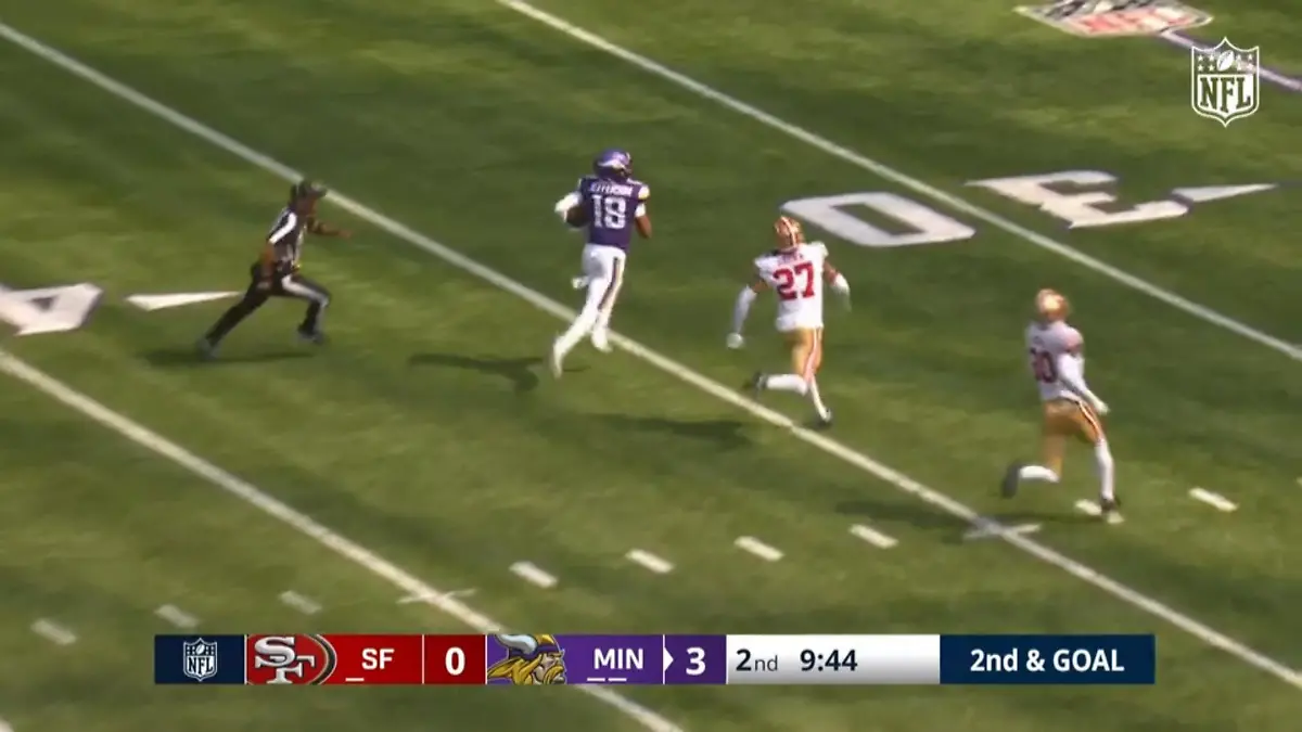 Da ist das Big Play!: Jefferson mit dem 97-Yard-Touchdown