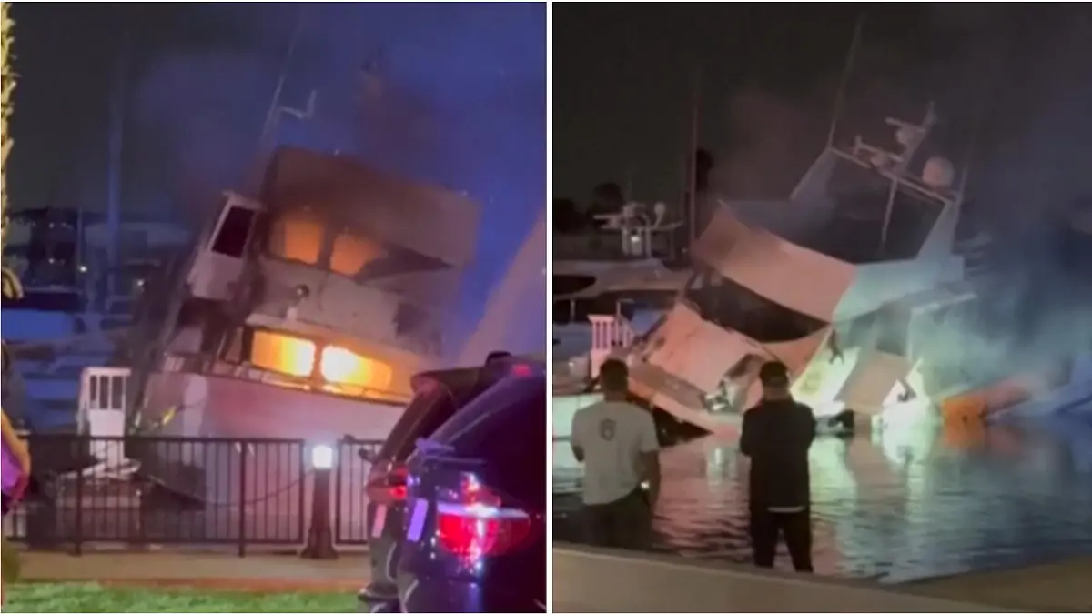 Gefährliche Ladung an Bord! Mega-Flammen verschlingen Luxusjacht