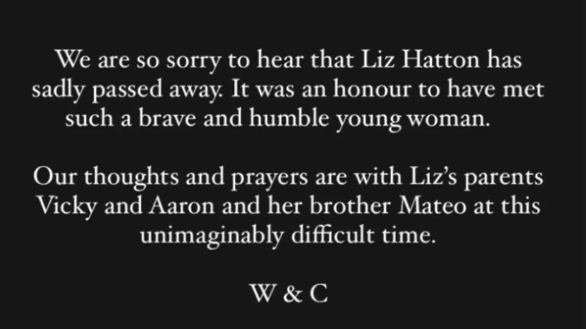 Prinzessin Kate und Prinz William trauern um Liz Hatton (†17 ...