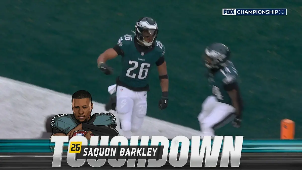 Halbfinale in der NFL: Saquan Barkley tankt sich in die Endzone!