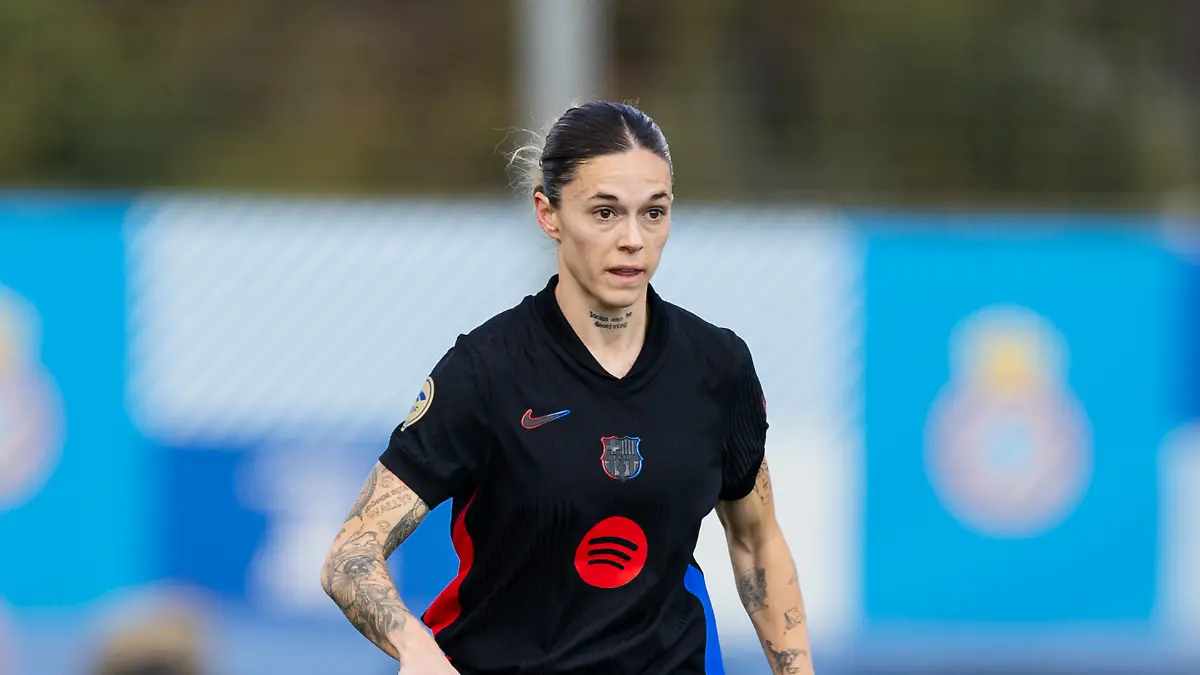 Barca-Star Mapi León bestreitet Griff zwischen die Beine ihrer ...