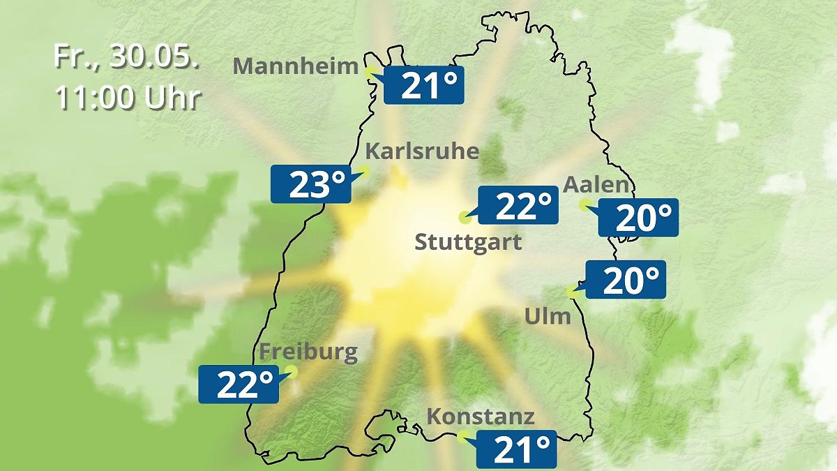 Regen- und Wolkenfilm für Stuttgart, Mannheim und Karlsruhe: Baden ...