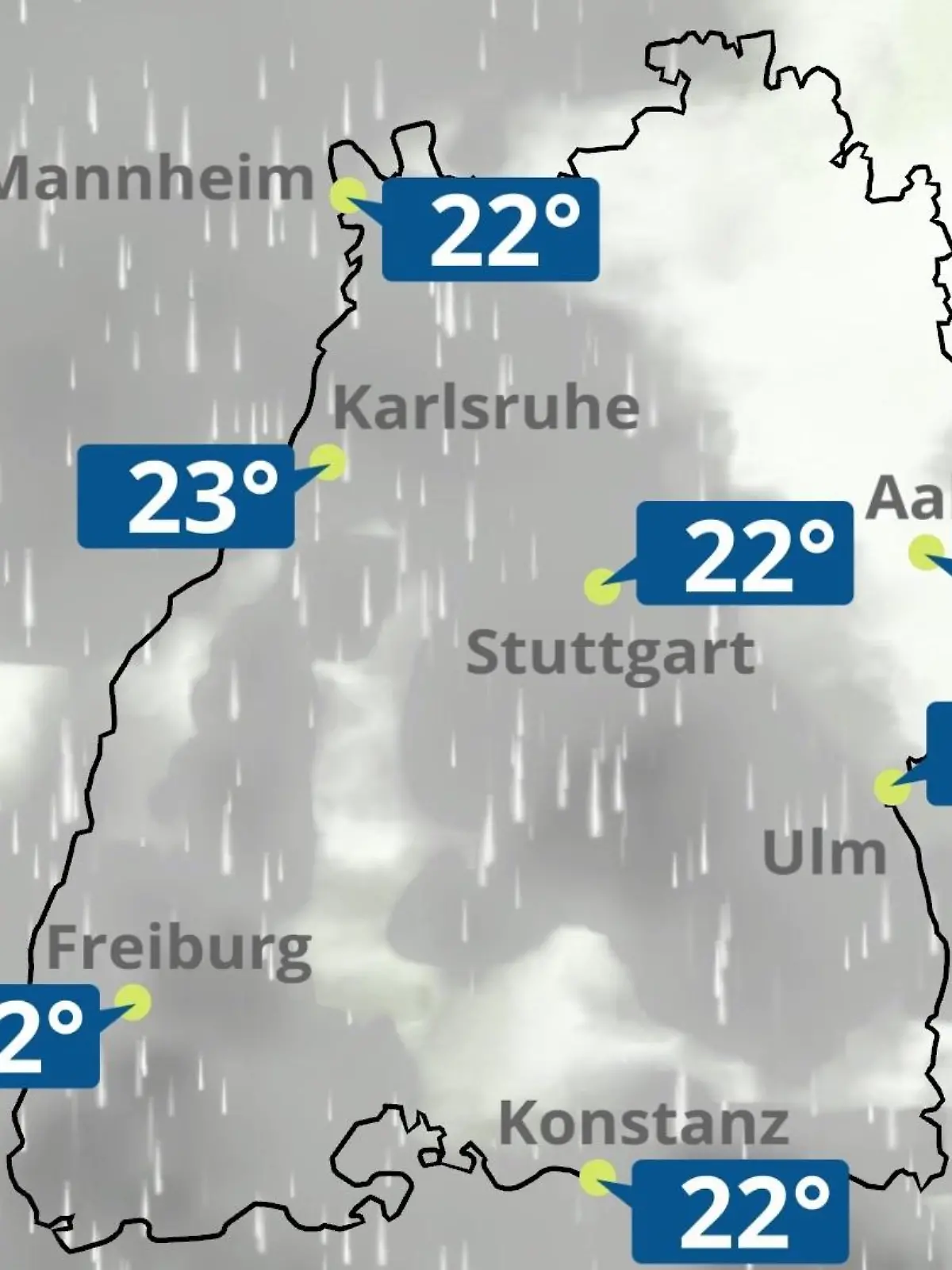 Regen- und Wolkenfilm für Stuttgart, Mannheim und Karlsruhe: Baden-Württemberg: Wie wird das Wetter?