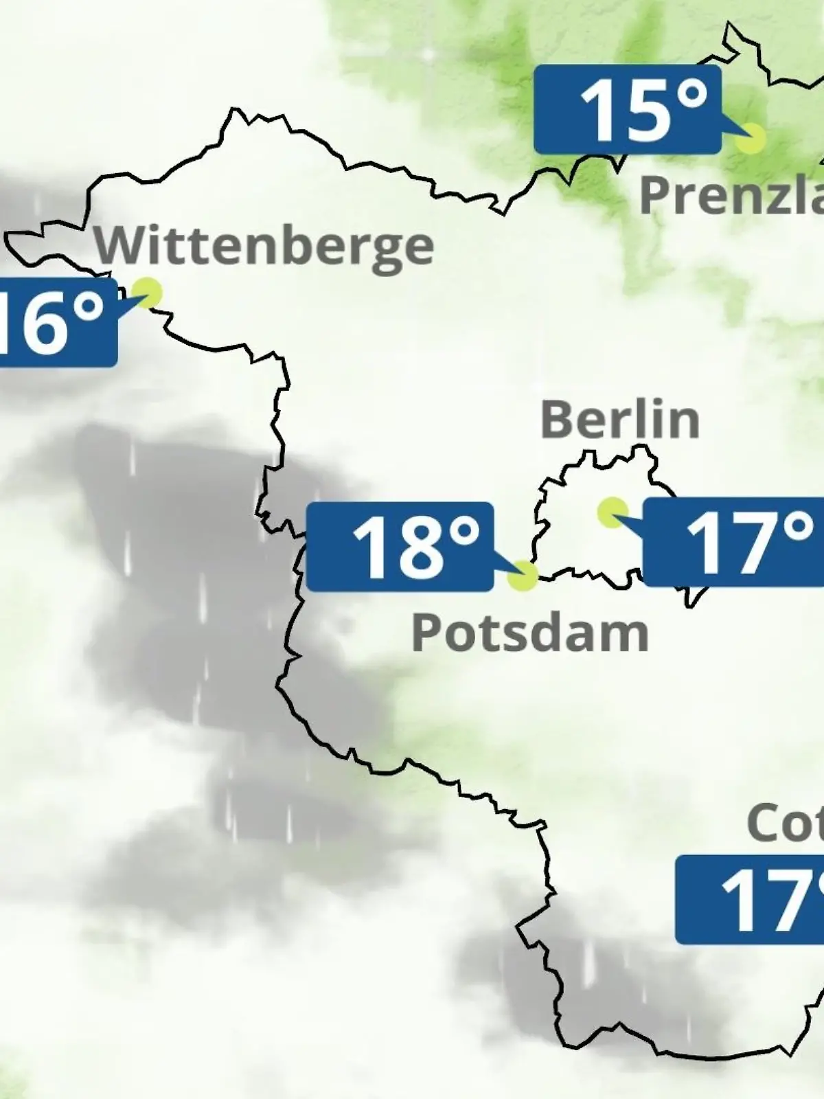 Regen- und Wolkenfilm für Potsdam, Cottbus und Wittenberge: Berlin und Brandenburg: Wie wird das ...