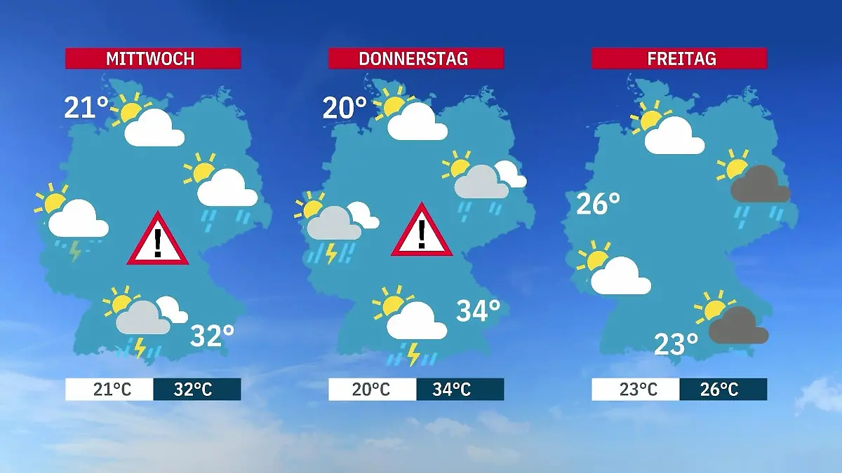 Schwüle Hitze und Unwetter: Extremwetter hat Deutschland im Griff