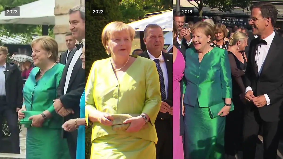 Drei Events - ein Outfit: Die modische Komfortzone der Ex-Kanzlerin Merkel