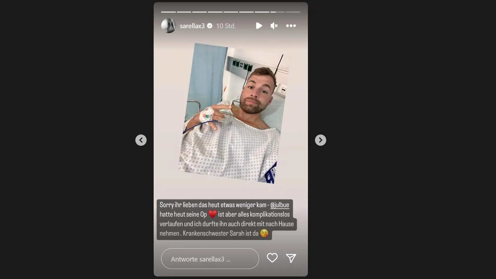 Julian Engels musste operiert werden - Ehefrau Sarah wird zum Pflege ...