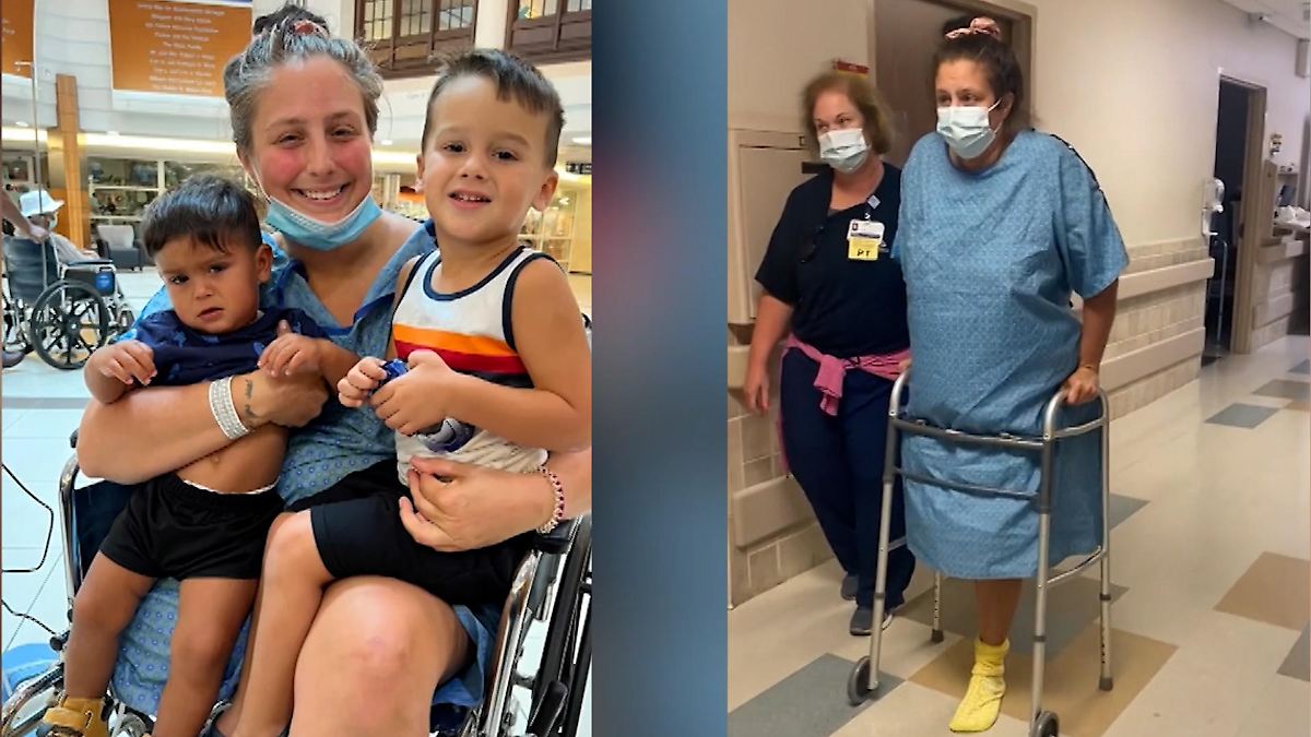 Mutter spielt mit ihren Kindern im Garten und stolpert - Beinamputation!